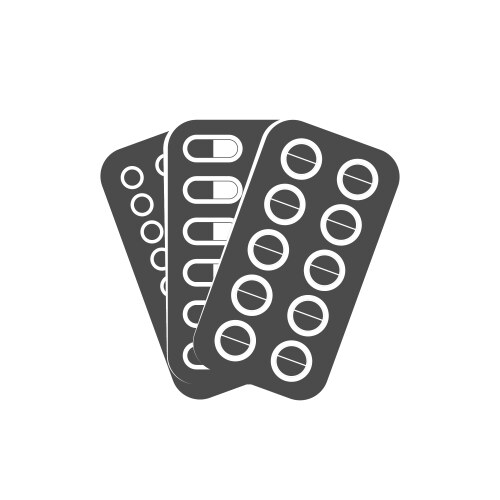 Packages of tablets different types and sizes Vector Image