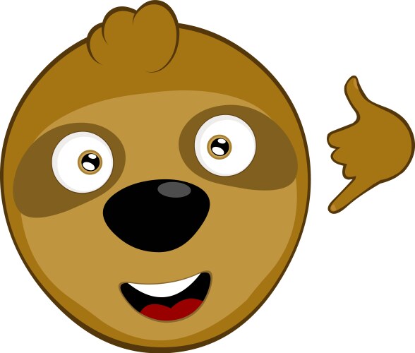 Sloth head character hands praying Royalty Free Vector Image