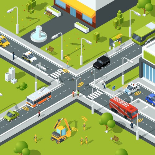 Urban traffic linear transportation symbols Vector Image