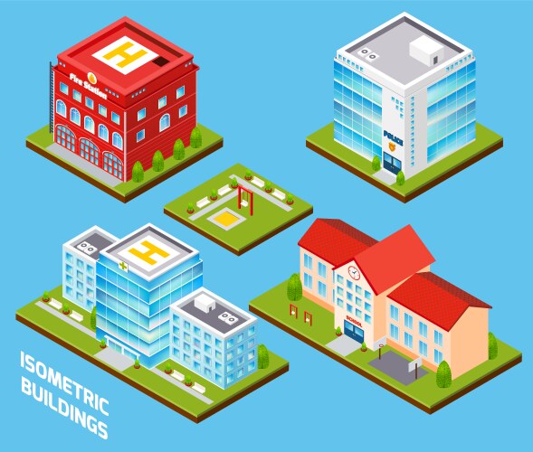 Isometric windows set Royalty Free Vector Image