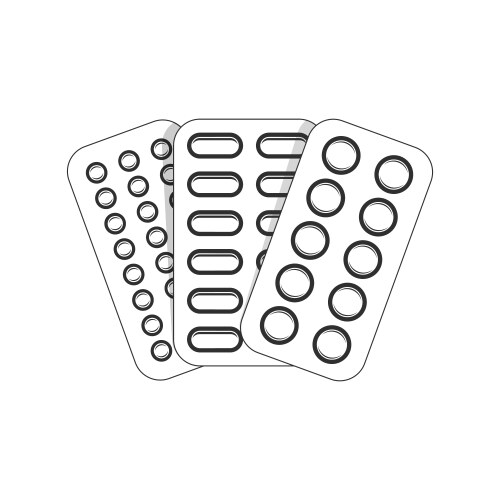 Packages of tablets different types and sizes Vector Image