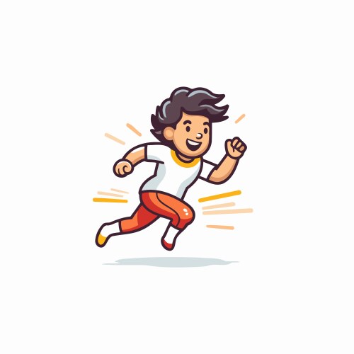 Cartoon man running fast isolated on white Vector Image