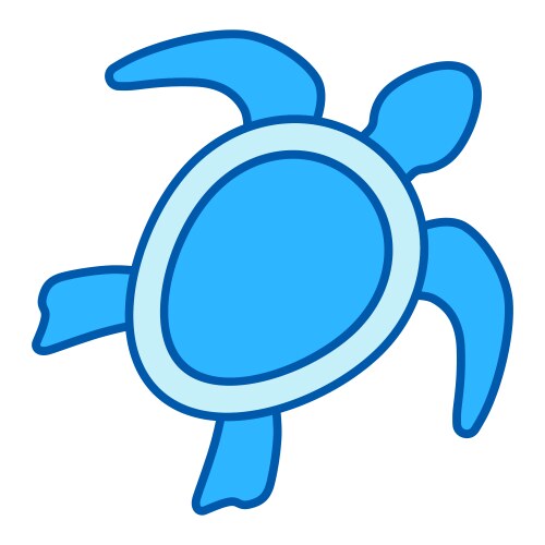 Sea turtle of coral and turquoise blue color Vector Image