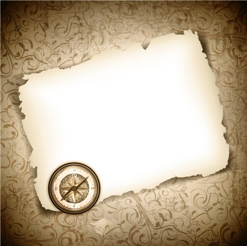 Retro background with antique floral frame Vector Image