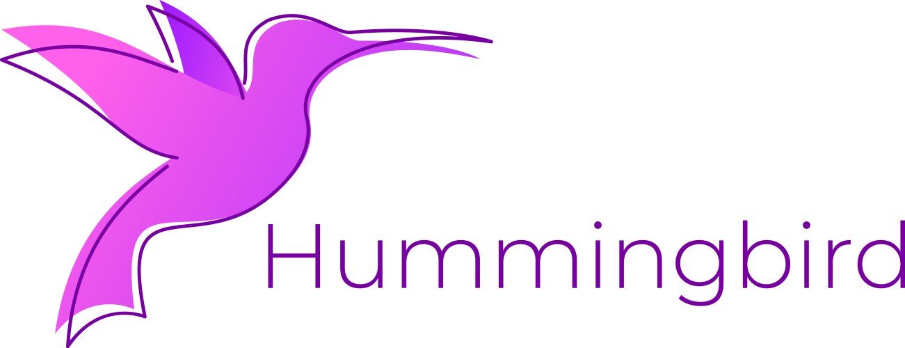 Colorful hummingbird icon symbol in flat style Vector Image