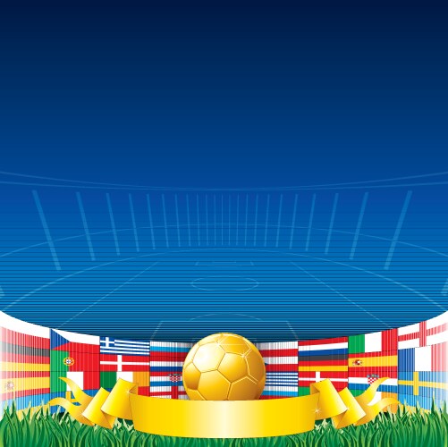 Realistic football soccer stadium background Vector Image