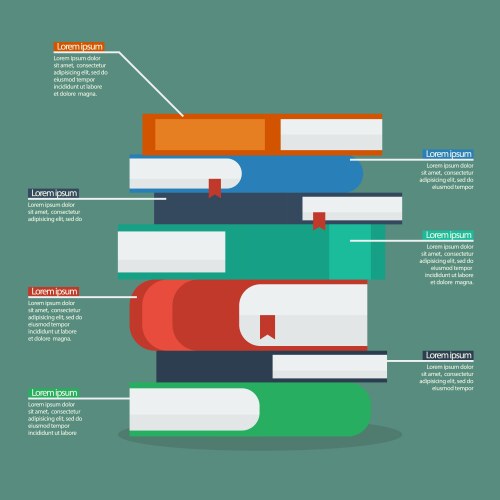 Books stack or pile flat Royalty Free Vector Image