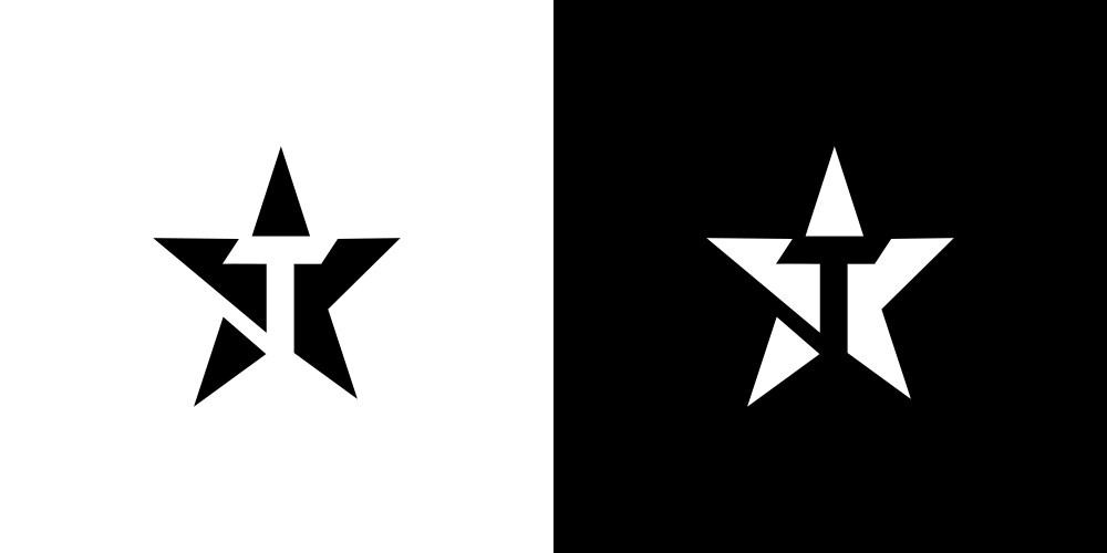 Unique and modern g star logo design Royalty Free Vector