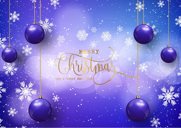Background with purple christmas balls Royalty Free Vector