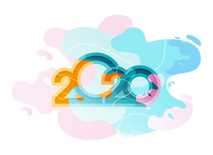 2020 calendar retro Royalty Free Vector Image - VectorStock