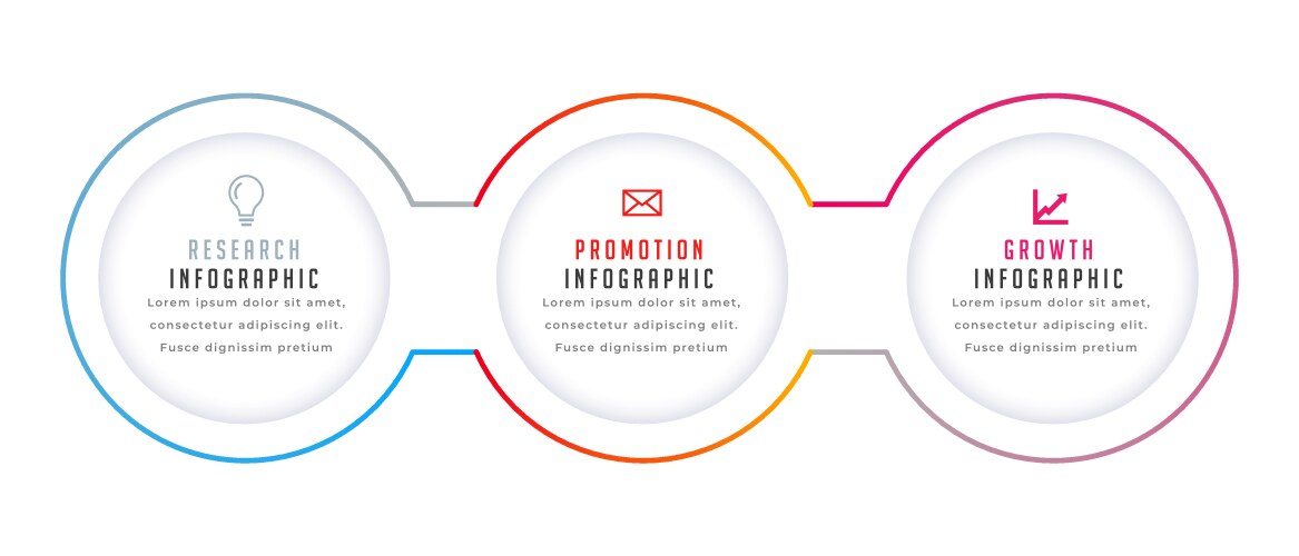 Modern 3 step business process chart banner Vector Image