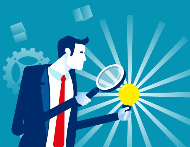 Business person research making idea Royalty Free Vector