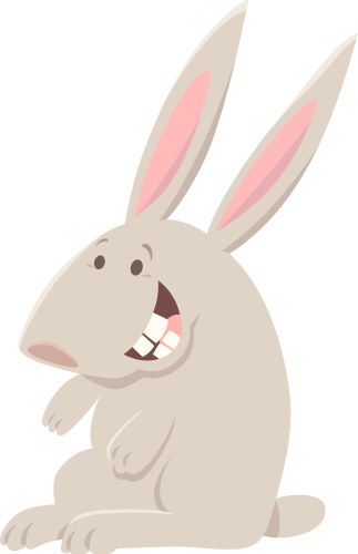 Funny gray rabbit cartoon Royalty Free Vector Image