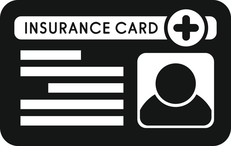 Insurance card icon showing medical coverage Vector Image