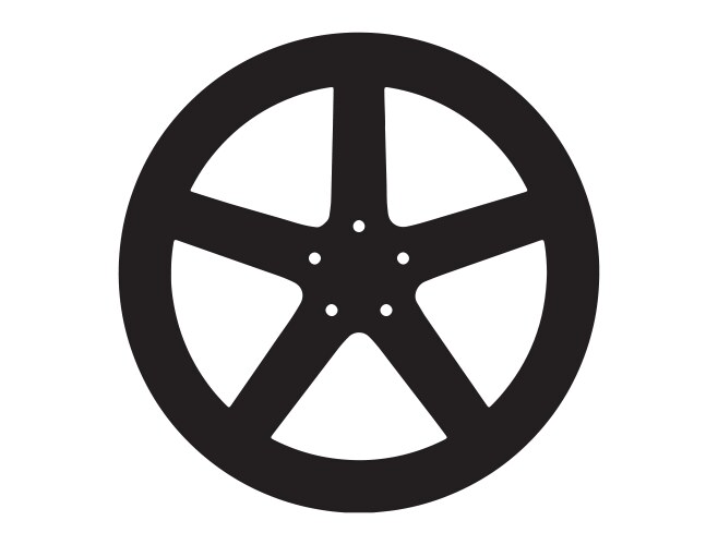 Wheel rim cover silhouette art Royalty Free Vector Image