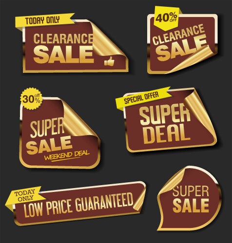 Collection of labels stickers and tags flat Vector Image