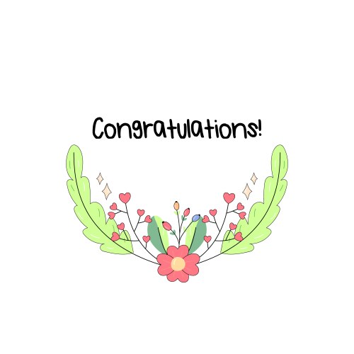 Congratulations frame with flowers plants Vector Image