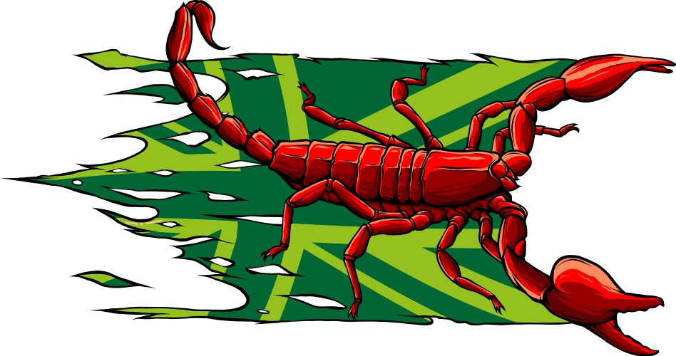 Draw colored animal scorpion Royalty Free Vector Image