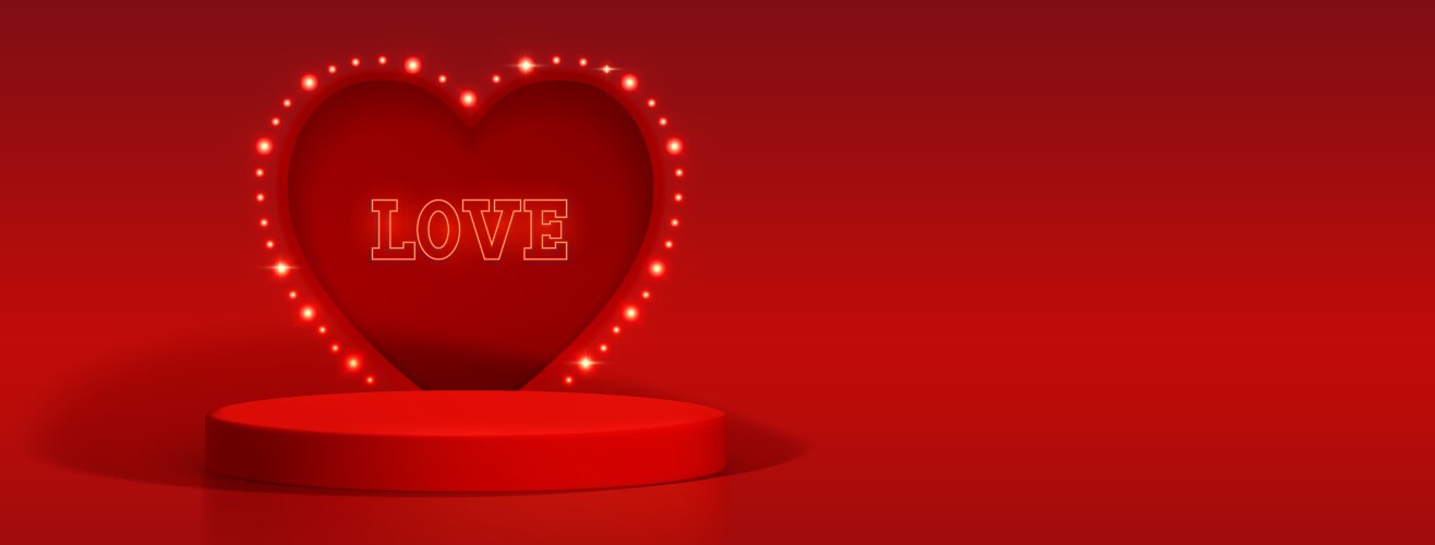 Love themed podium design Royalty Free Vector Image