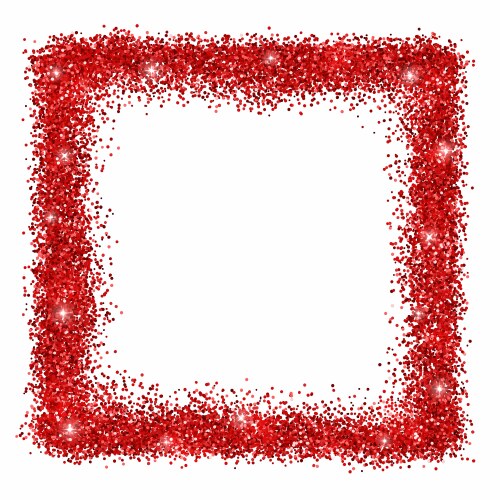 Red border frame glitter on white background Vector Image