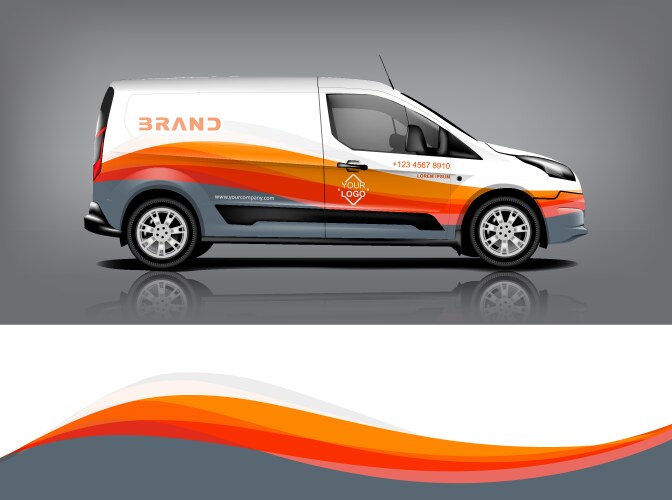 Vehicle decal wrap design cargo van graphic Vector Image