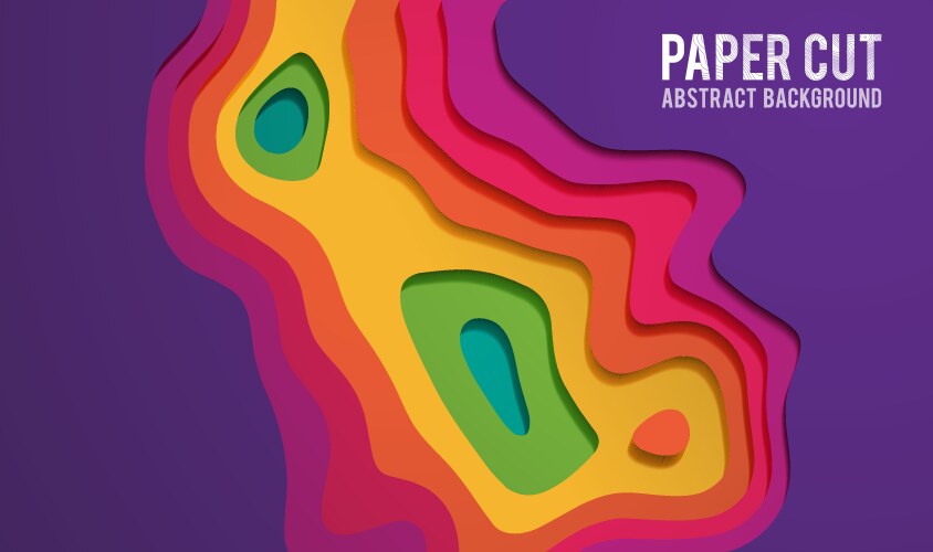 Colorful paper cutout cut banner concept Vector Image