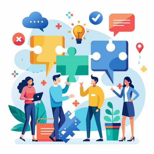 Conversation or communication for success meeting Vector Image