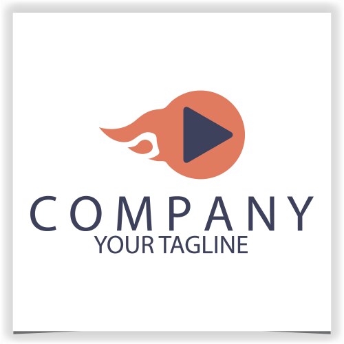 Letter c video player logo template design Vector Image