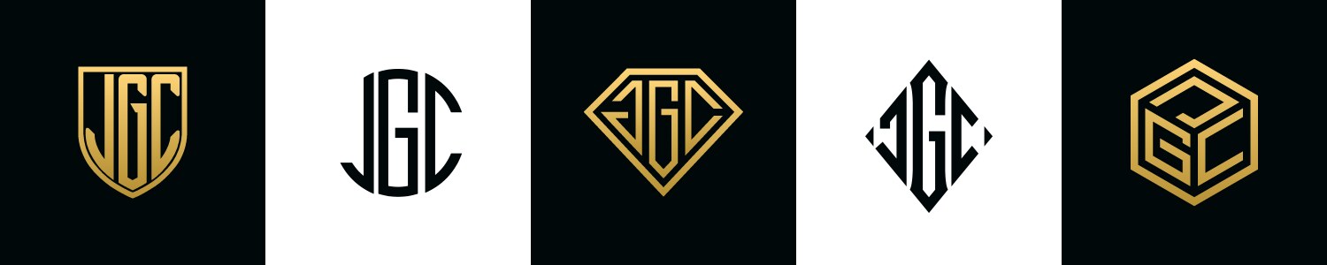 Initial letters jwm logo designs bundle Royalty Free Vector