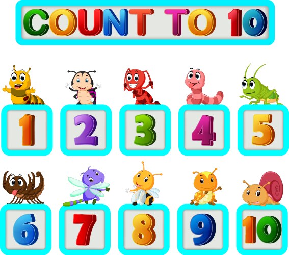 Ten ant carry number Royalty Free Vector Image