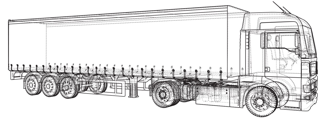 18 Wheeler Drawing