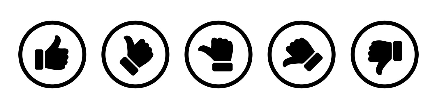 Rating and feedback scale with thumb symbol Vector Image