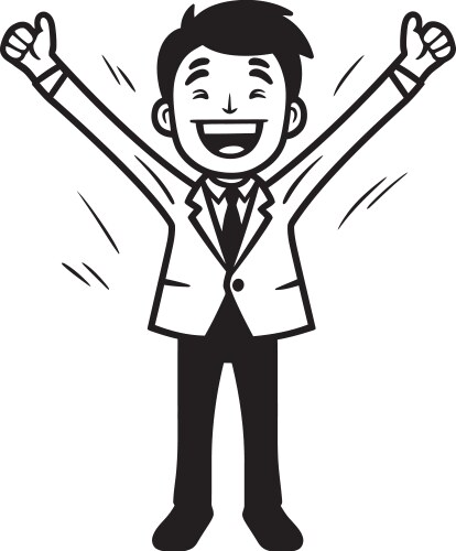 Delighted business visionary black logo featuring Vector Image