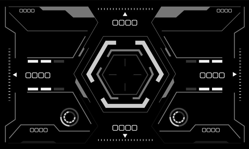 Hud sci-fi hexagon interface screen view white Vector Image