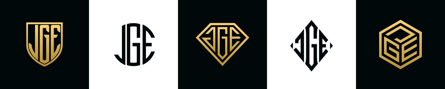 Initial letters jgq logo designs bundle Royalty Free Vector