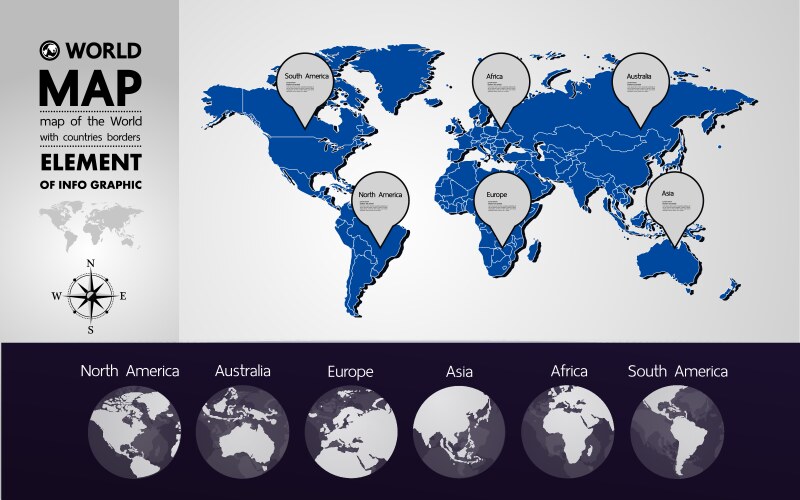 World map graphic element Royalty Free Vector Image