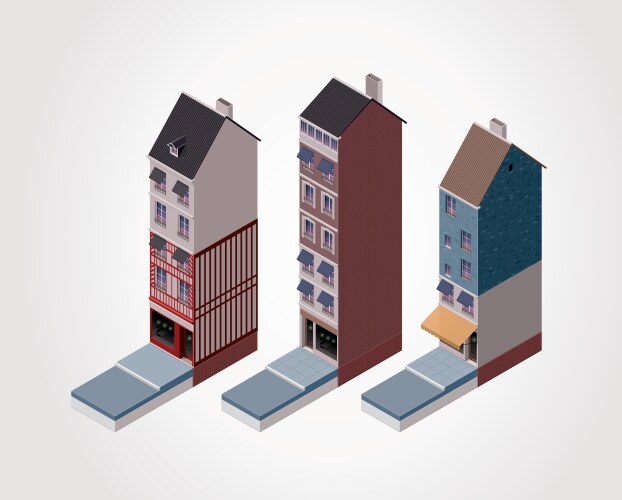 Old house isometric medieval buildings royal Vector Image