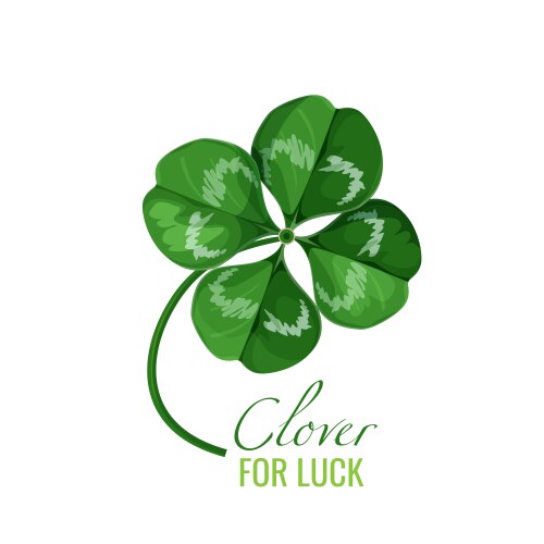 Four leaf clover lucky symbol good luck wish Vector Image