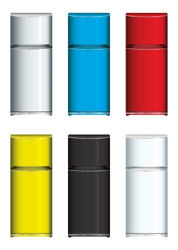 Set of vertical and horizontal fridges showcases Vector Image