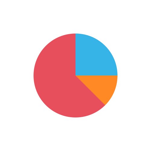 Business infographics pie chart with 3 parts Vector Image