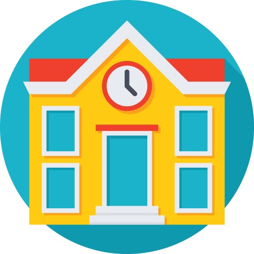 School flat building icon Royalty Free Vector Image