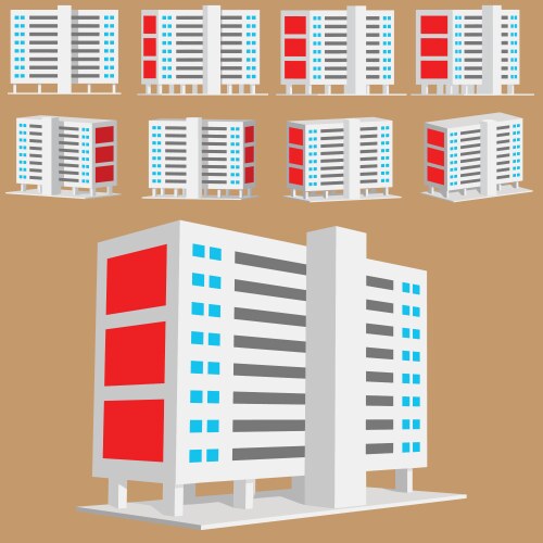 Singapore HDB Flatscape Royalty Free Vector Image