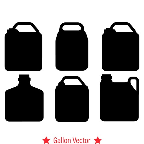 Elevate your projects with gallon silhouette set Vector Image
