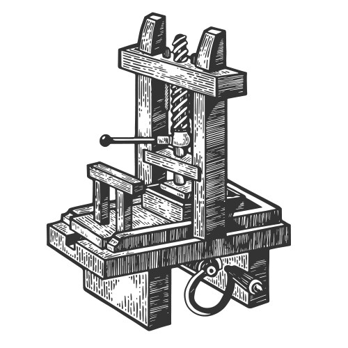 Letterpress printing machine Royalty Free Vector Image