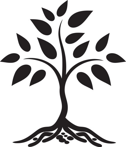 Forest guardian sleek black logo design with tree Vector Image