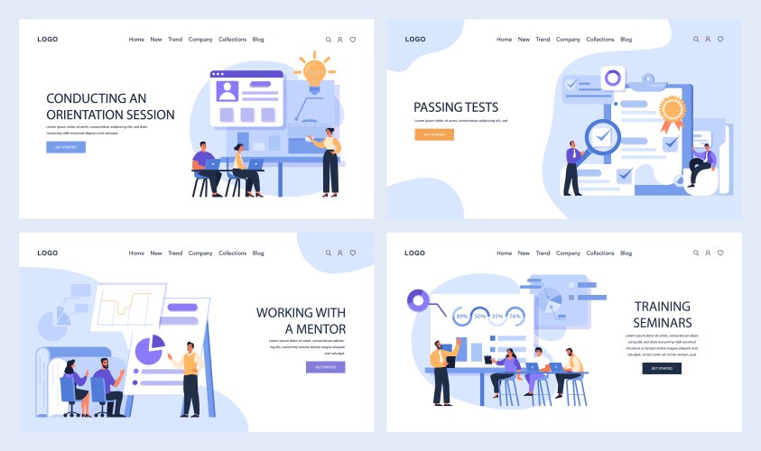 Employee onboarding set new hires journey from Vector Image