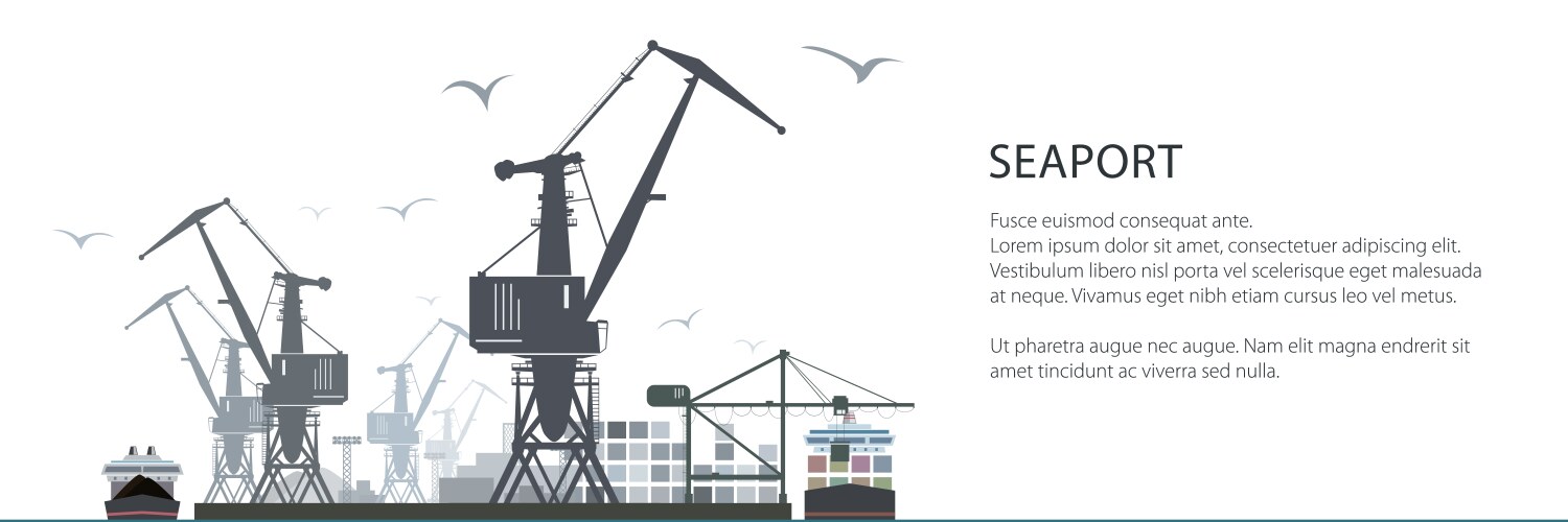 Cargo Flyer Port Sea Vector Images (over 100)