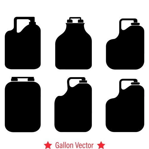 Transform your designs with gallon silhouette set Vector Image