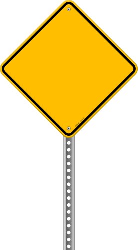 Blank yellow road sign or empty traffic signs Vector Image