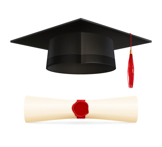 Realistic detailed 3d congratulation graduates Vector Image